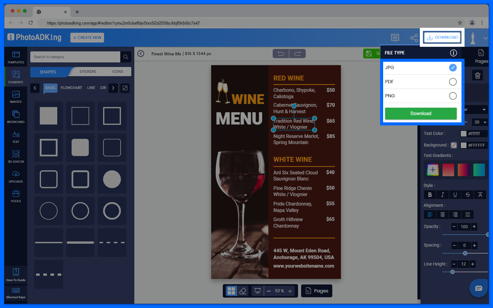 How to Design a Wine Menu Using Templates? - PhotoADKing