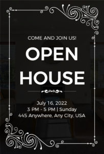 Example of Open House Invitation