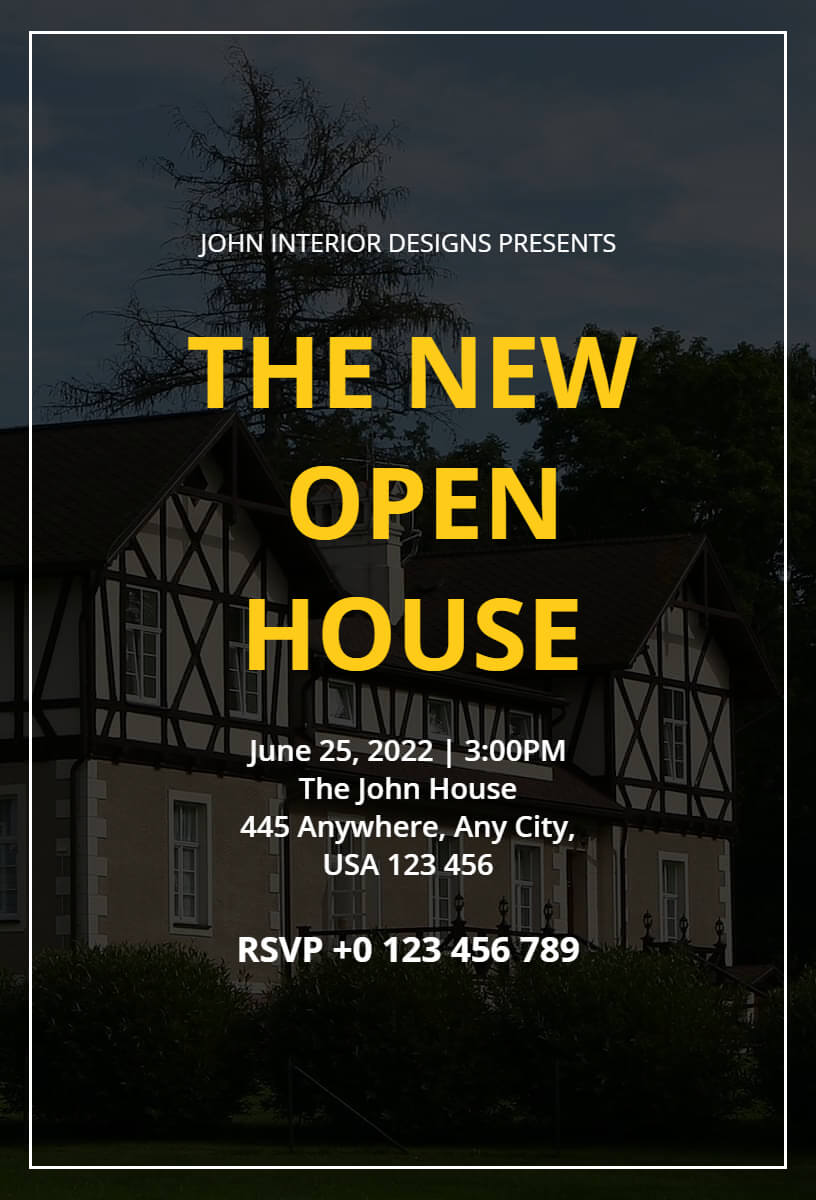 Example of Open House Invitation