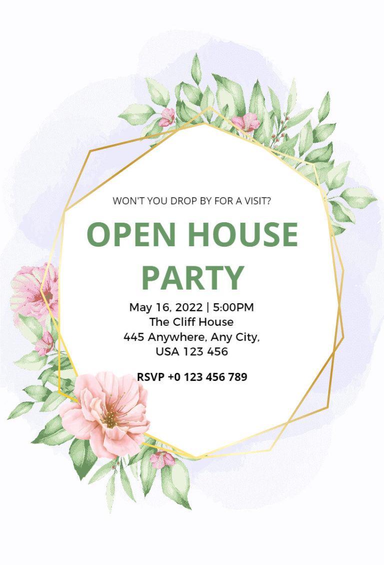 Example of Open House Invitation