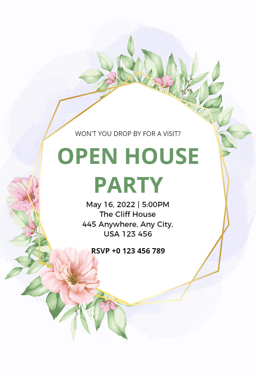 Example of Open House Invitation