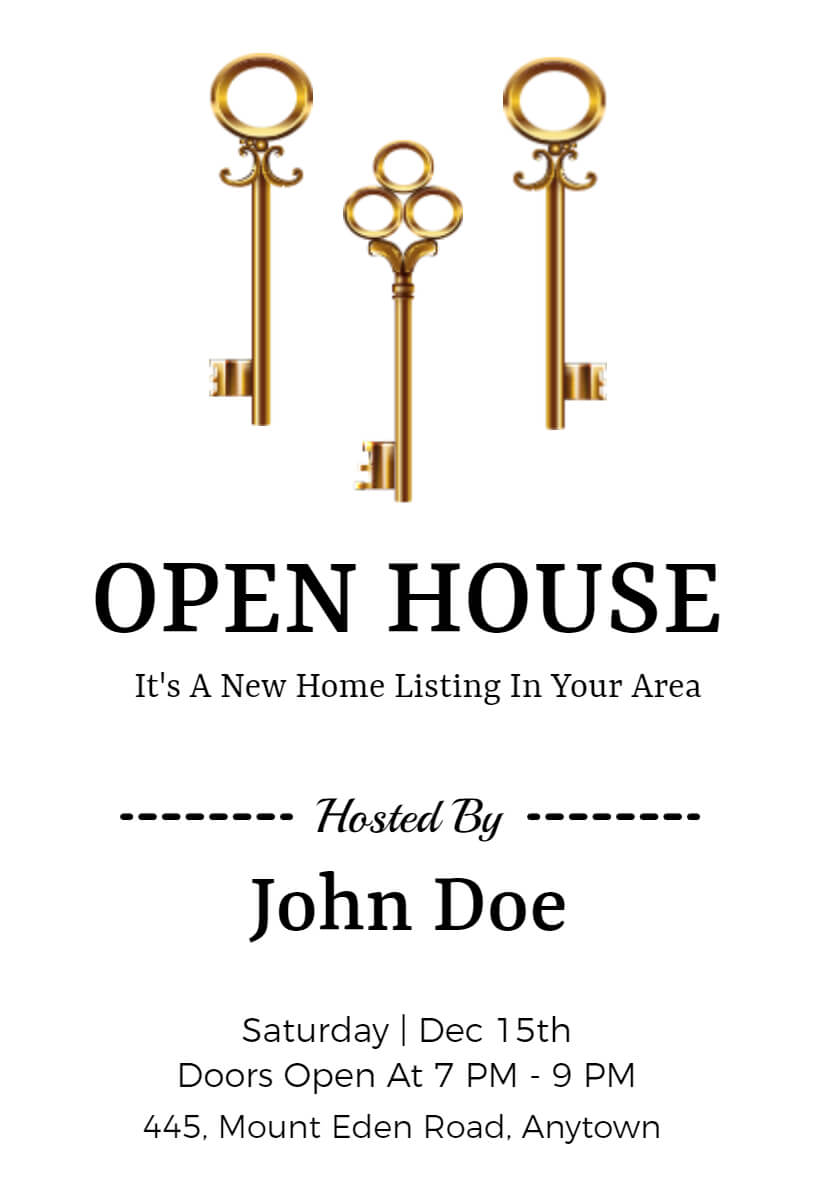 Example of Open House Invitation
