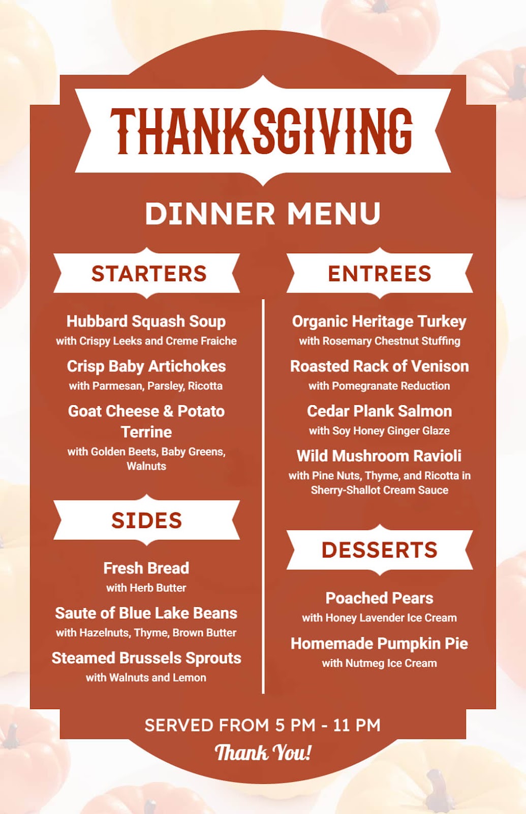 Thanksgiving Menu Design Ideas, Examples, and Samples