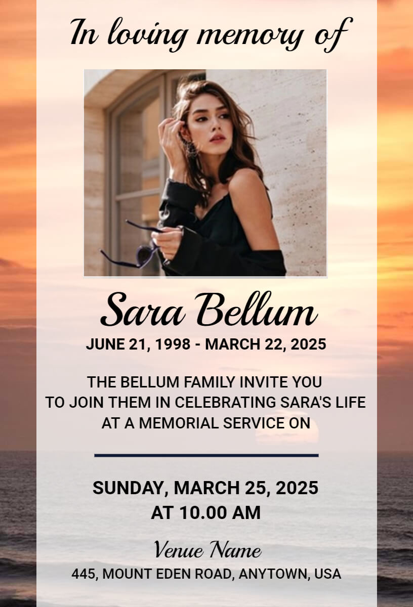 Funeral Invitation Sample