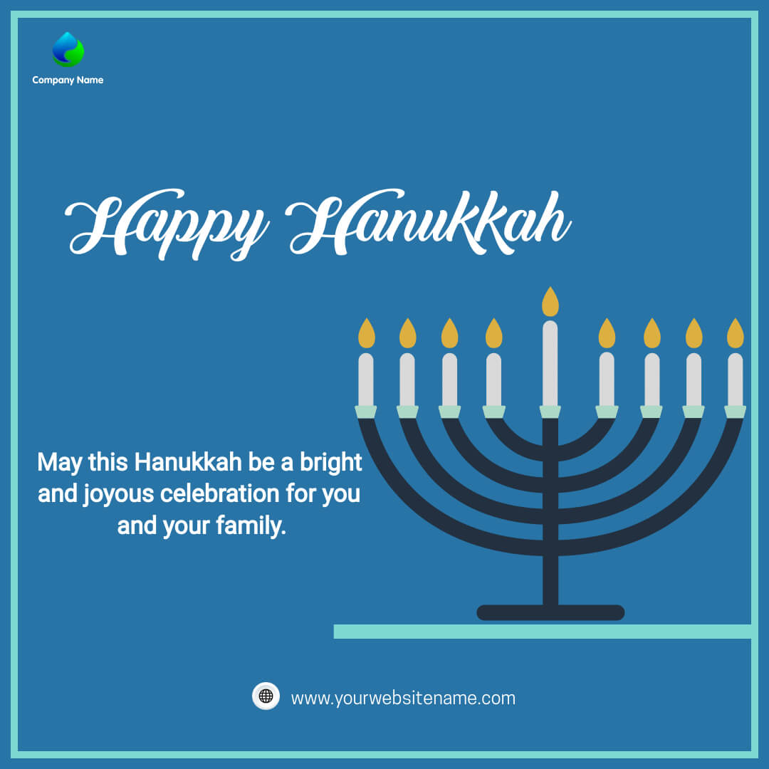 Ready-to-use 15+ template for Hanukkah social media post