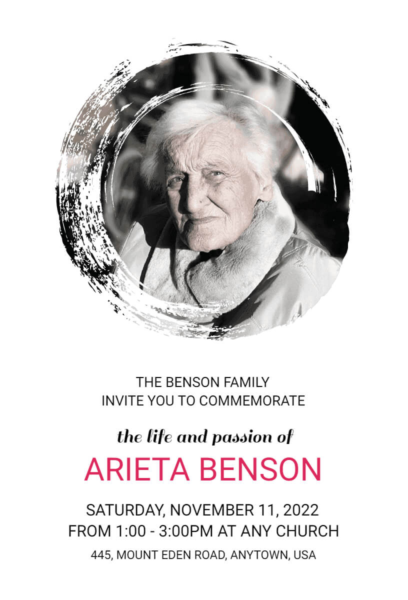 Funeral Invitation Sample